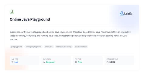 Online Java Playground And Compiler Labex