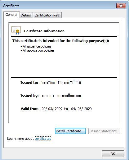Windows Certificate Setup