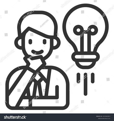 Design Thinking Icon Line Vector Illustration Stock Vector Royalty Free 2223403813 Shutterstock