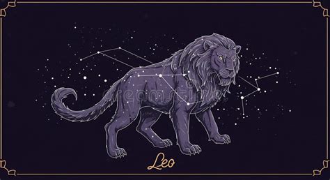 A Stylized Illustration Of A Lion Representing The Leo Zodiac Sign Is