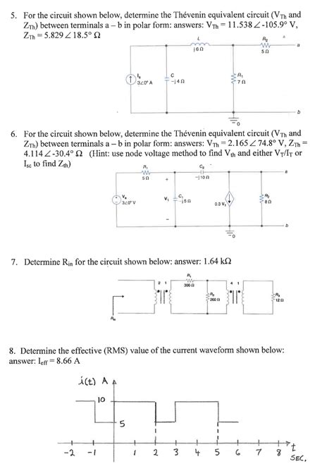 Solved 5 For The Circuit Shown Below Determine The