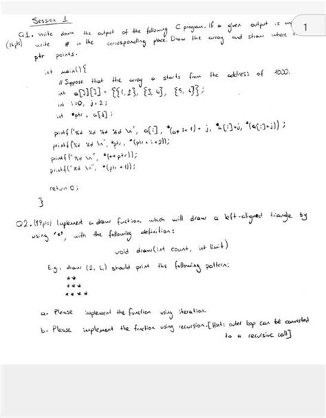 Solved Session 1 Q1 Wile Down Ptr Points 16 Pts The