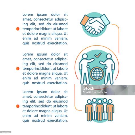 외교 문서 페이지 벡터 템플릿입니다 팀 빌딩 브로셔 잡지 선형 아이콘과 텍스트 상자소책자 디자인 요소 인쇄 디자인 텍스트 공간이