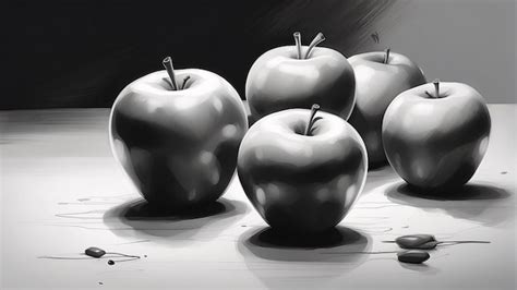 Premium Photo Hand Drawn Apple Fruit Sketch Pencil Charcoal Graphite