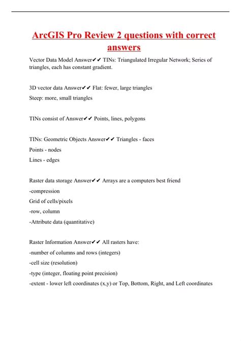 ArcGIS Pro Review Questions With Correct Answers ArcGIS Pro Stuvia US