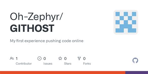 Github Oh Zephyrgithost My First Experience Pushing Code Online