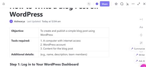 How To Create Step By Step Instructions Clickup