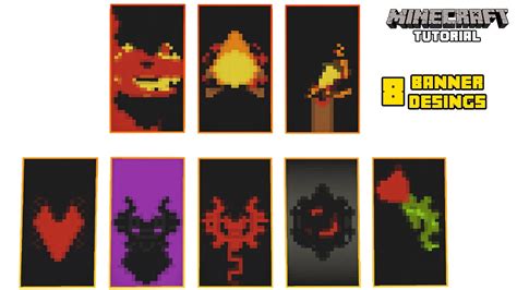 8 Banner Design L Minecraft 8 Tane Flama Deseni L How To Make Banner