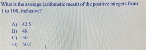 What Is The Average Arithmetic Mean Of The Positive Integers From 1