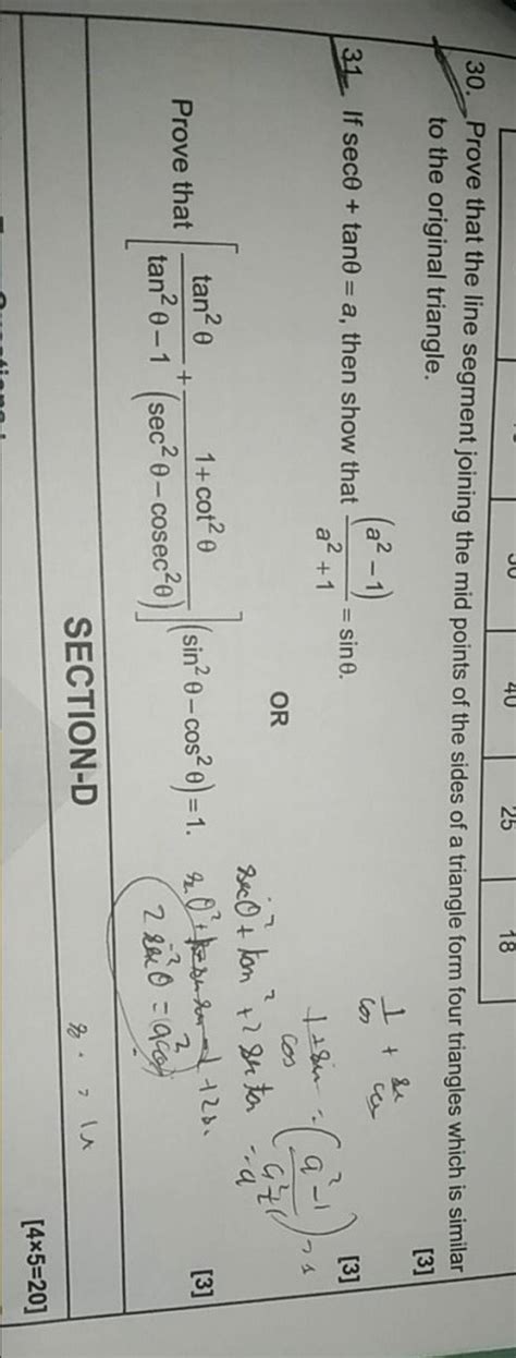 Prove That The Line Segment Joining The Mid Points Of The Sides Of A Tria