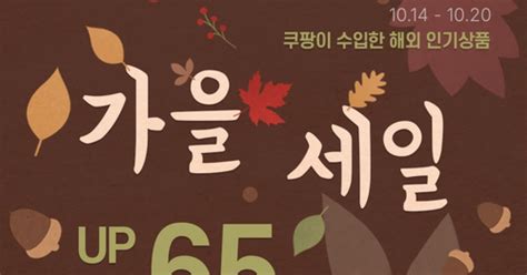 쿠팡 직수입 상품 최대 65 할인가을 맞이 세일
