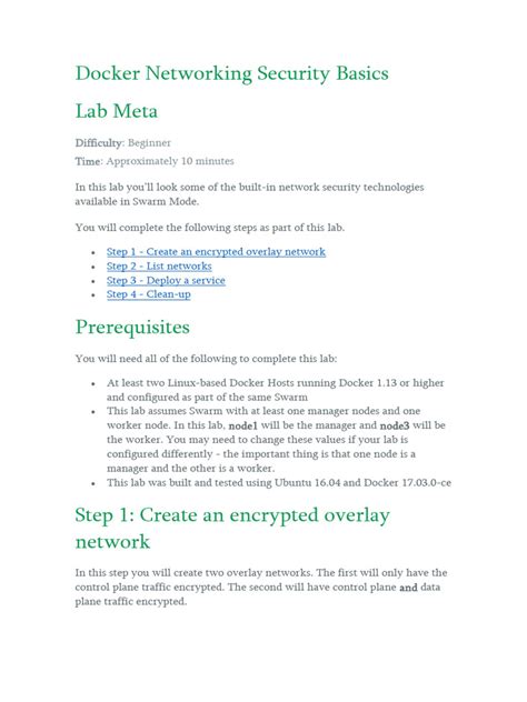 Docker Networking Security Basics Pdf Node Networking Data