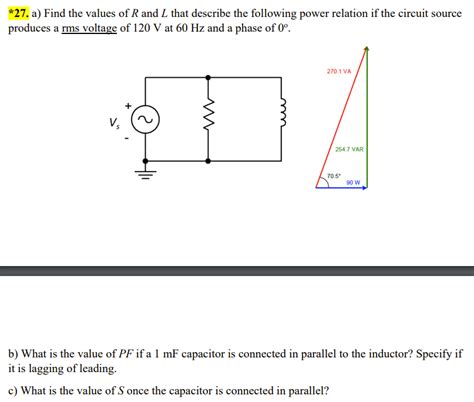Solved A Find The Values Of R And L That Describe The Chegg Com