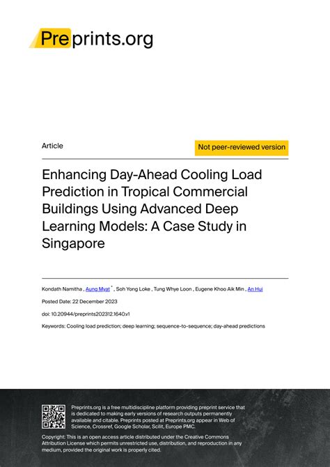Pdf Enhancing Day Ahead Cooling Load Prediction In Tropical Commercial Buildings Using