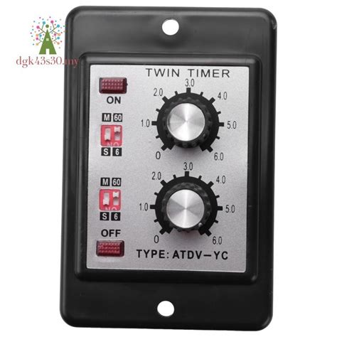 On Off Twin Relay Knob Control Time Switch ATDV 6S 60M Relay Board AC 110 220V Electrical