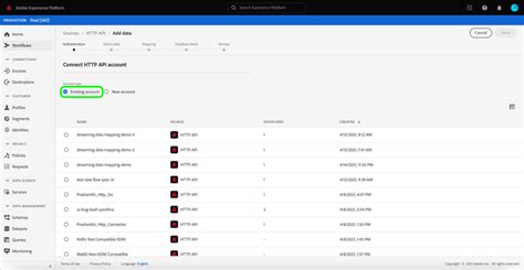 Create An Api Streaming Connection Using The Ui Adobe Experience Platform