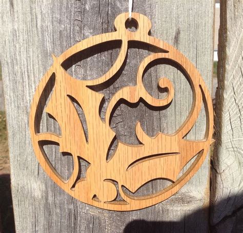 Wooden Tree Ornament Holiday Ornaments Christmas T Holly Etsy In