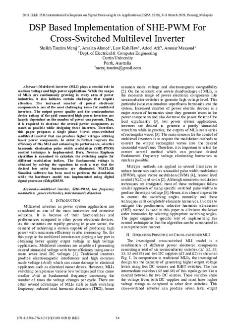 Pdf Dsp Based Implementation Of She Pwm For Cross Switched Multilevel