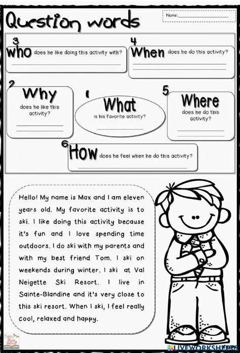Asking Questions Reading Comprehension Strategies Online Exercise Worksheets Library
