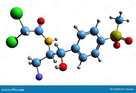 3d Image Of Florfenicol Skeletal Formula Stock Illustration