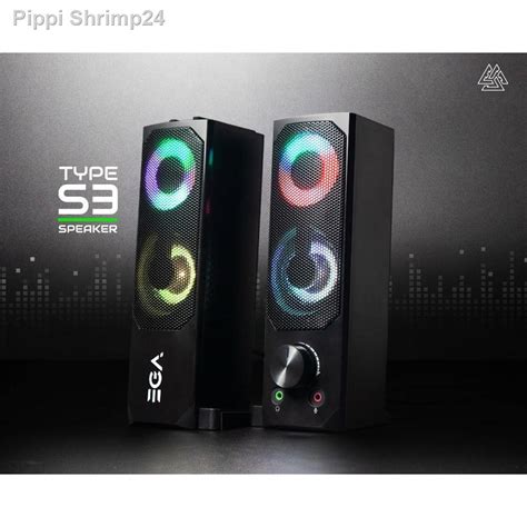 ☒☎ลำโพงคอม Ega Type S3 Speaker ลำโพง มีไฟ Rgb ระบบเสียง Stereo ใช้งานง่าย ประกันศูนย์ 2 ปี