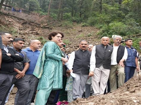 Shimla Priyanka Gandhi Shiv Bawdi Temple Visit Update Flood Affected Area Himachal Cm