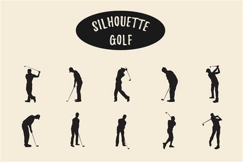 골프 실루엣 골퍼 실루엣 수집 벡터 세트 의 골프 선수 프리미엄 벡터