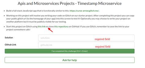 Apis And Microservices Projects Timestamp Microservice Requires Both Glitch And Github Url