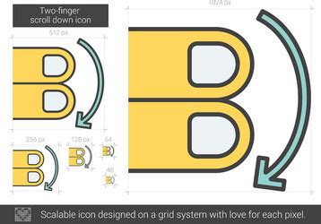 Two Finger Scroll Line Vector Images