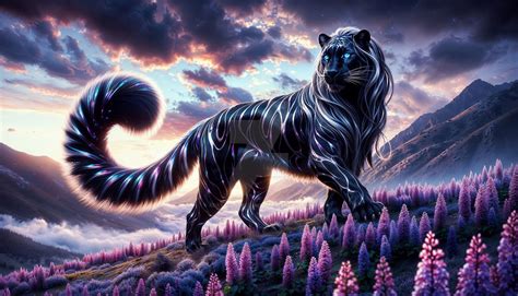 Dazzling Striped Fluffy Long Hair Panther By Adayasilverclaw507 On