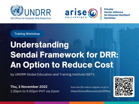 [save The Date] Understanding Sendai Framework For Drr An Option To Reduce Cost Arise