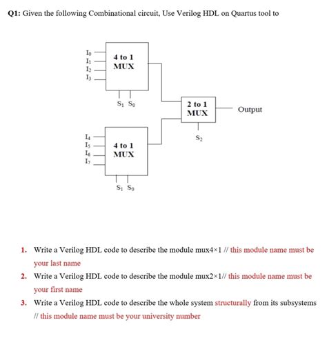 solved q1 given the following combinational circuit use
