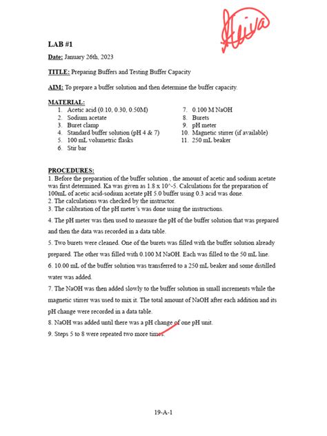 Edited Lab 1 Pdf Buffer Solution Acid