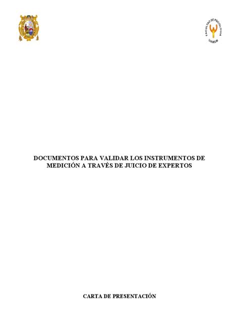 Modelo De Validación De Jueces Del Instrumento Pdf Validez Estadísticas