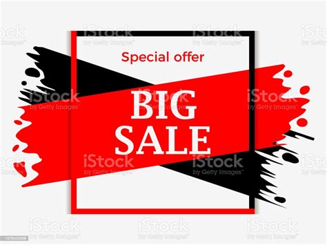 빨간색과 검은색 잉크 그림으로 큰 판매 배너 페인트 선 그런 지 스타일과 배경입니다 큰 할인으로 특별 제공 합니다 벡터 가격에 대한 스톡 벡터 아트 및 기타 이미지 Istock
