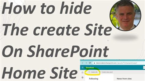 How To Hide The Create Site On The SharePoint Home Page YouTube
