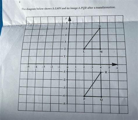 2 The Diagram Below Shows Lmn And Its Image Pqr After A Transformation [math]
