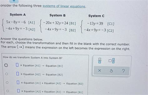 consider the following three systems of linear equ cameramath