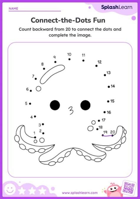Connect The Dots With Backward Counting From 20 Maths Worksheets Splashlearn