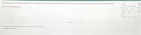 Solved Use A Finite Sum To Estimate The Average Value Of F