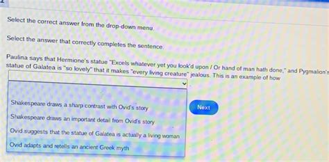 Select The Correct Answer From The Drop Down Menu Select The Answer