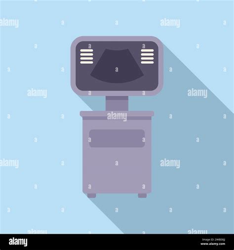 Health Ultrasonic Icon Flat Vector Sonograph Device Clinic Computer Stock Vector Image And Art