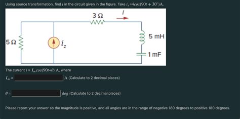 Solved Using Source Transformation Find I In The Circuit