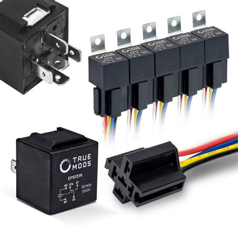 6pc 12v Dc 40 30a Spdt Bosch Style 5 Pin Relay Harness Base W Wires Kit Pszacceps175r