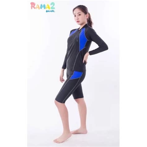 Tbl ชุดว่ายน้ำ แบบ 2 ชิ้น ใส่ได้ท้ังชายและหญิง แขนยาวกางเกงขาสามส่วน 3906 Th