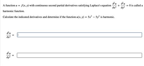 solved fu fu a function u f x y with continuous second
