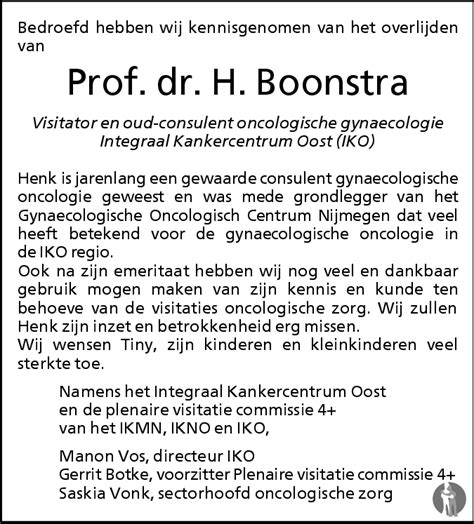 Hendrik Henk Boonstra 22 05 2008 Overlijdensbericht En Condoleances Mensenlinq Nl