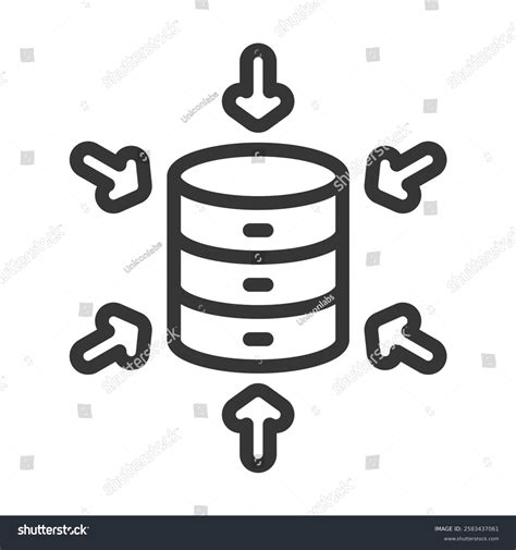 Data Aggregation Outline Icon Vector Illustration Stock Vector Royalty Free 2583437061