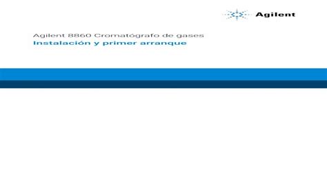 Agilent 8860 Cromatógrafo De Gases · El Espacio Necesario Las Tomas Eléctricas Los Gases Los