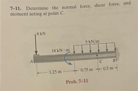 Solved 7 11 ﻿determine The Normal Force Shear Force And